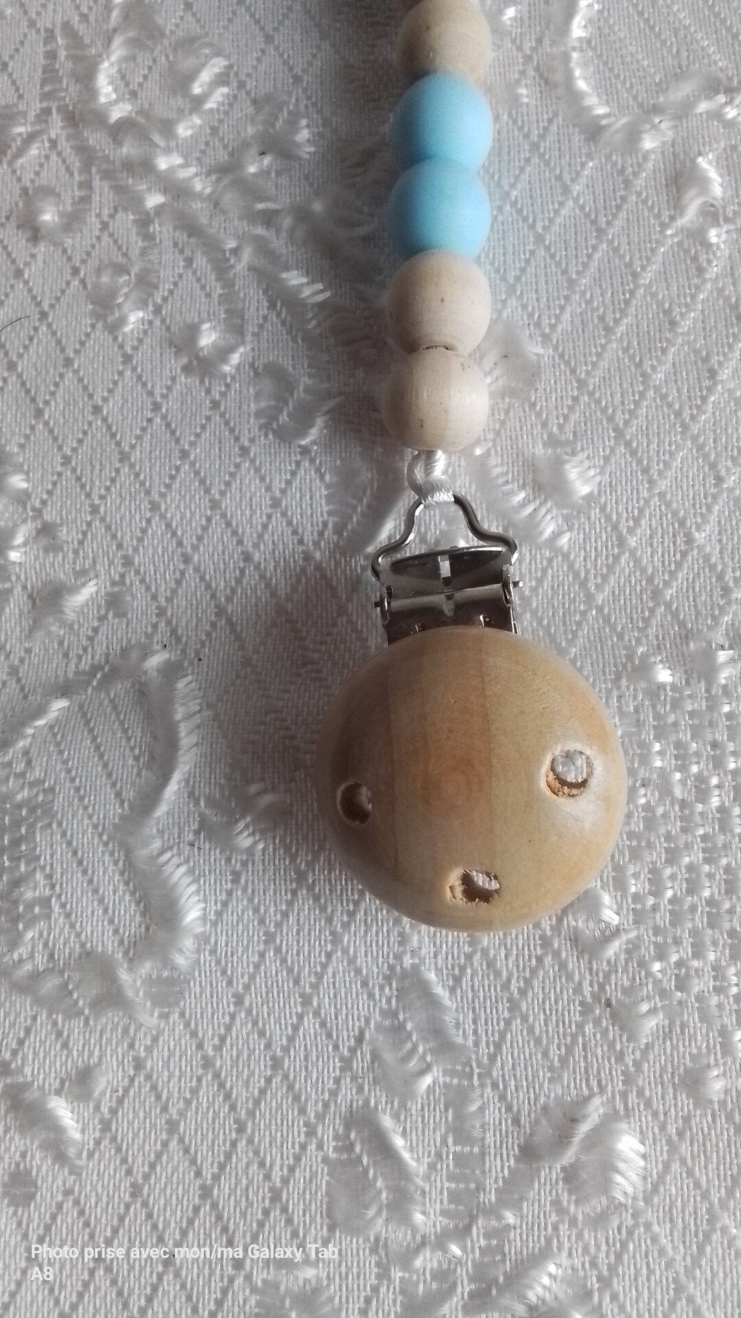 Baby Pacifier Hanger in Handmade Wooden Beads - Etsy