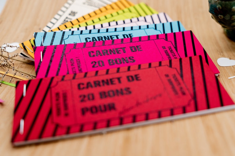 Carnet de 20 "bons pour" design rayures - à offrir - cadeau ...