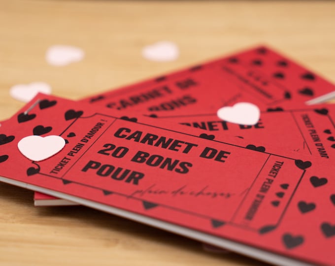 Carnet de 20 "bons pour" - à offrir - cadeau à personnaliser soi même ...