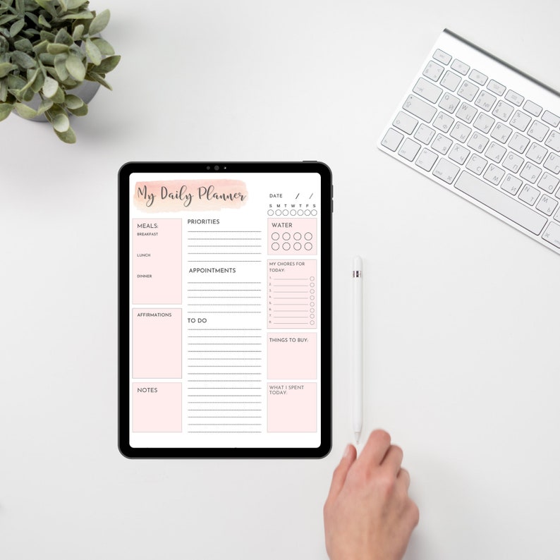 Undated Pink Daily Planner | Etsy