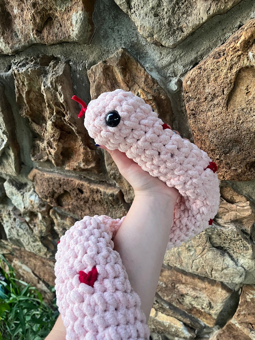 Handmade Crochet Snake Plushie - Cute Amigurumi Reptile Toy - Perfect ...