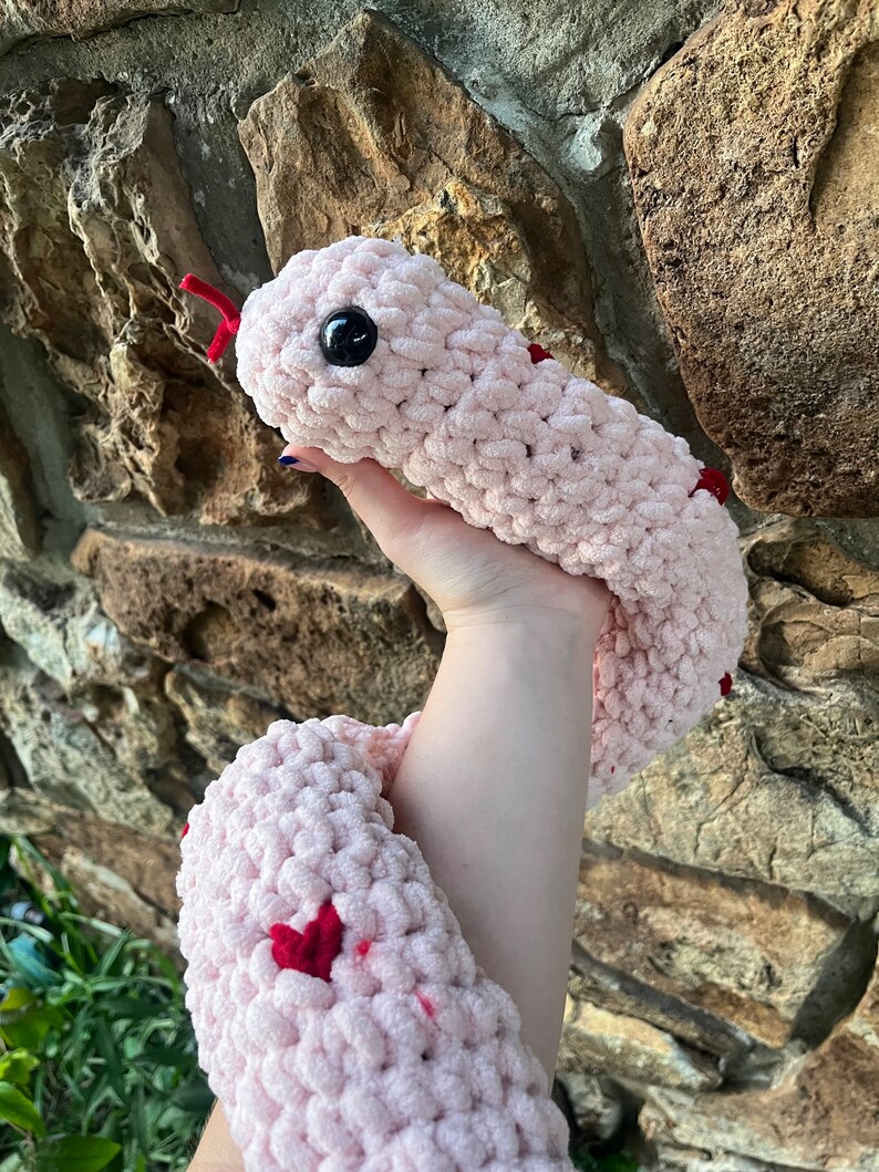 Handmade Crochet Snake Plushie Cute Amigurumi Reptile Toy Perfect Gift ...