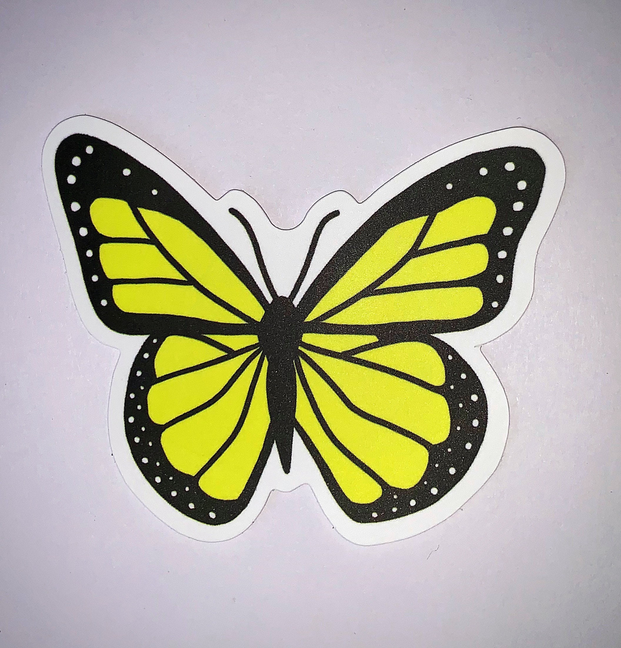 Yellow Butterfly Sticker Individual Sticker Laptop Tablet Skateboard ...