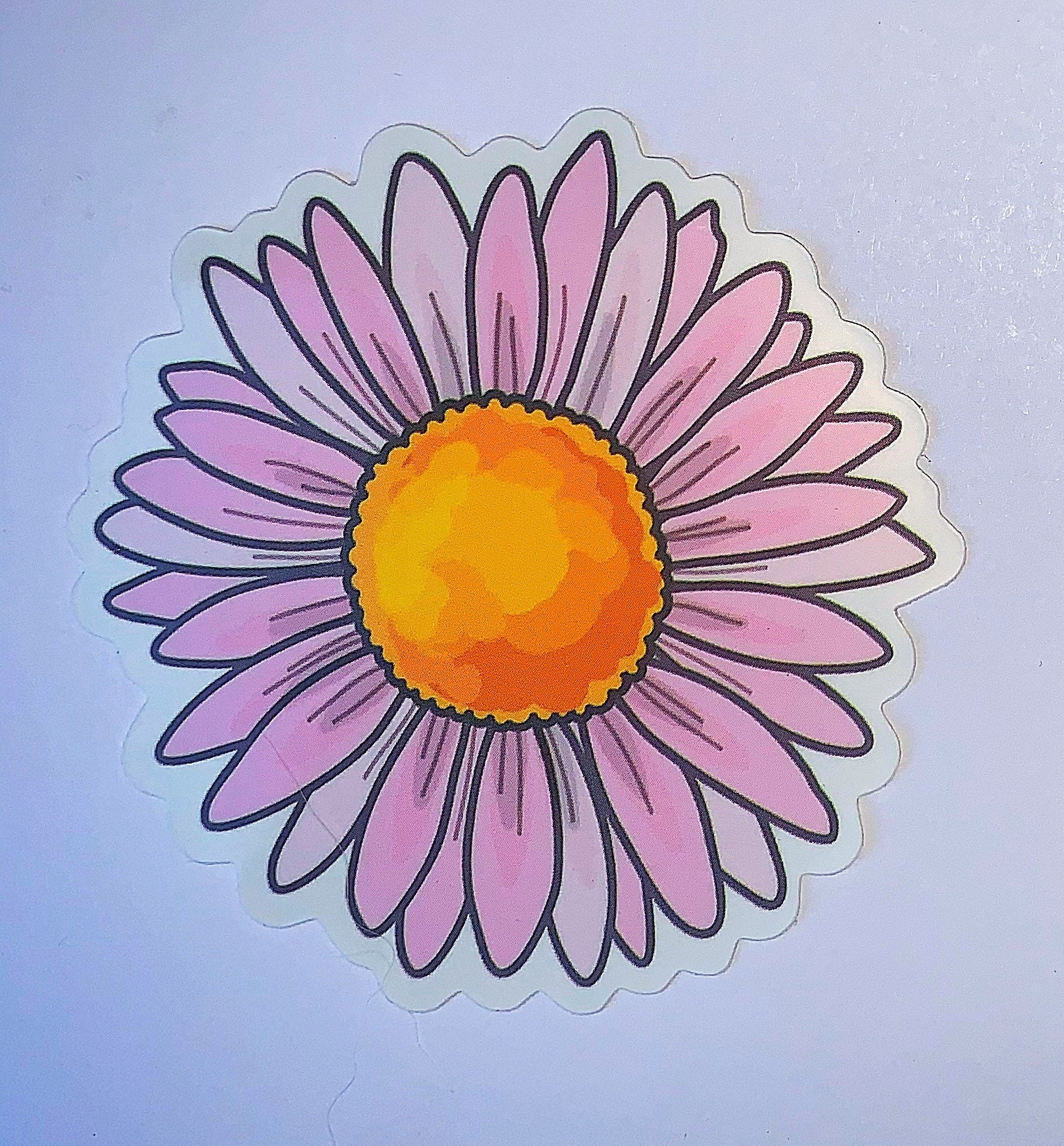 Pink Daisy Sticker Individual Sticker Laptop Tablet Skateboard Phone ...