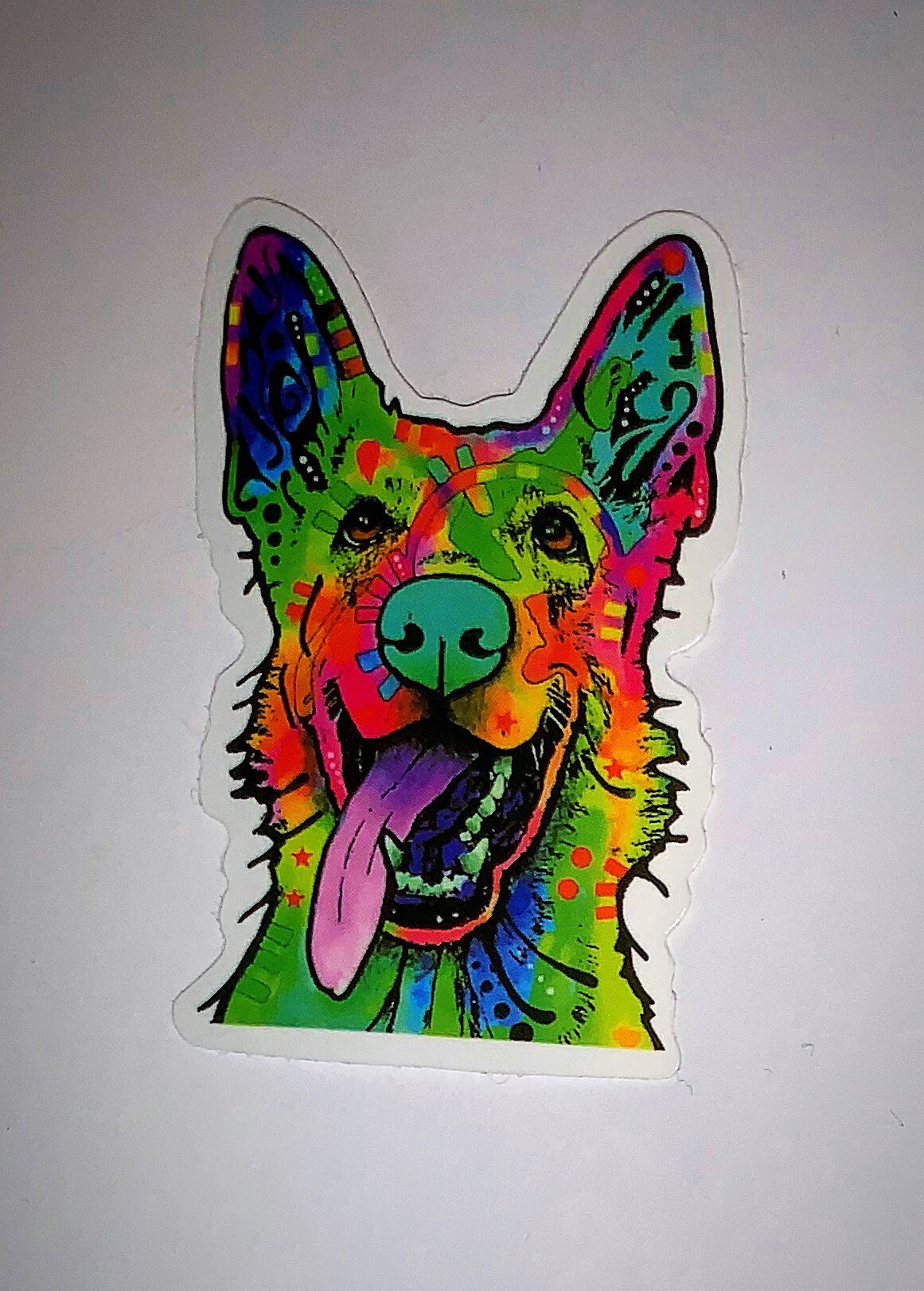 Colourful Dog Sticker Individual Sticker Laptop Tablet Skateboard Phone ...
