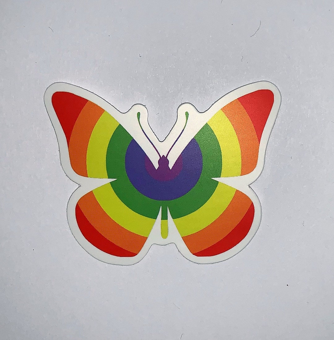 Autocollant individuel dautocollant de papillon darc-en-ciel ...