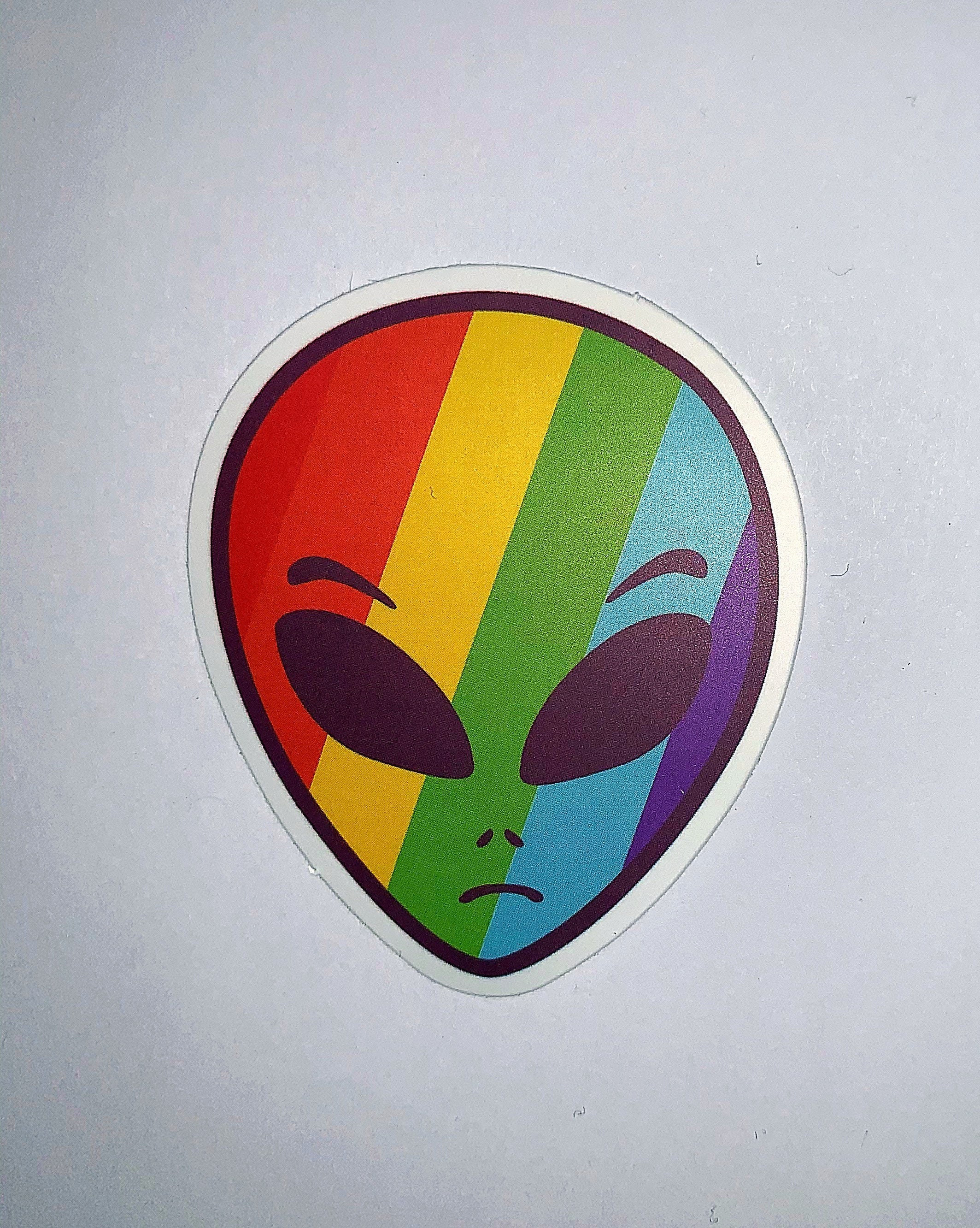 LGBT Rainbow Alien Sticker Individual Sticker Laptop Tablet | Etsy