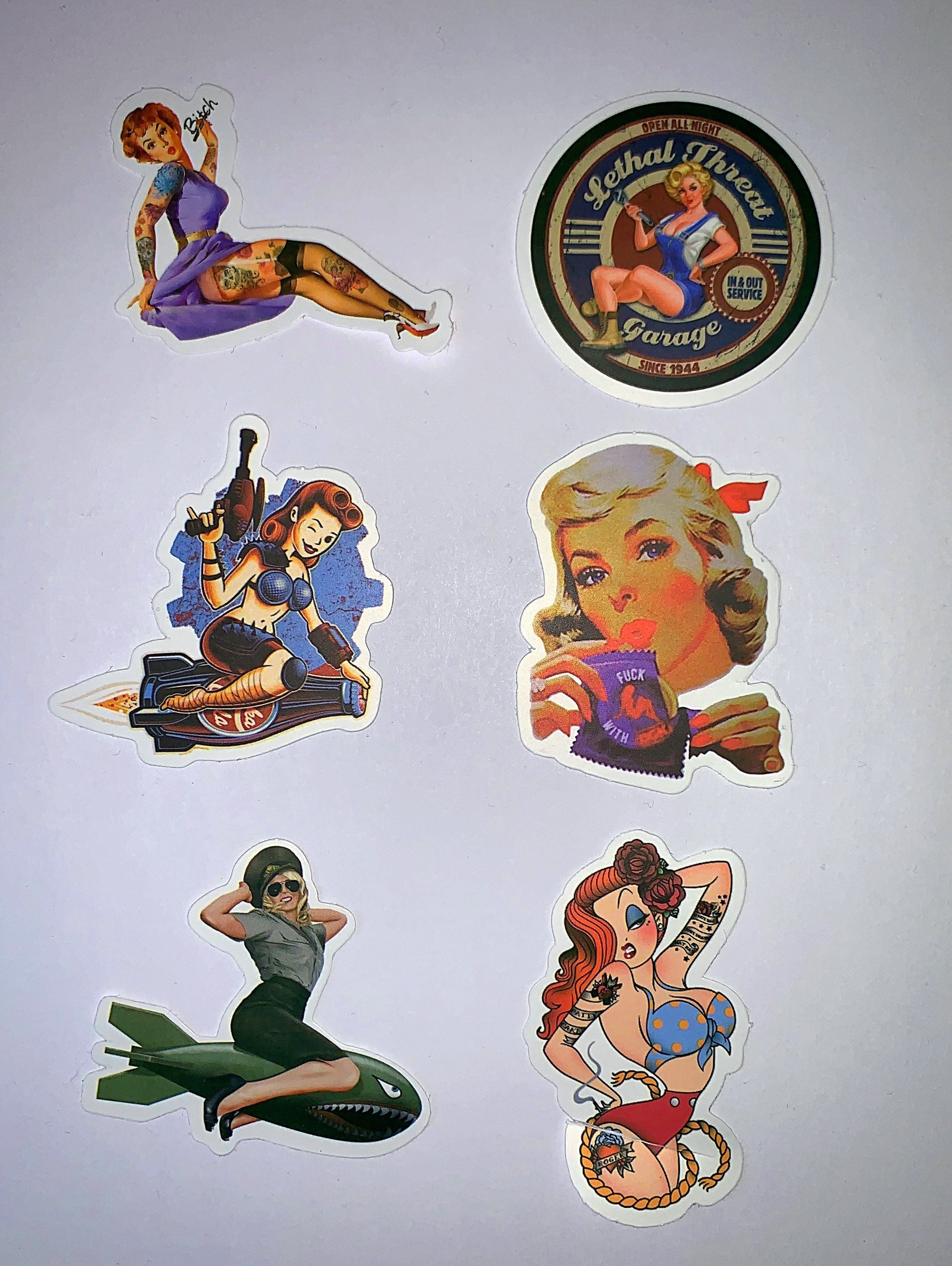 Vintage Pin Up Sticker Individual Or Sticker Pack Laptop Etsy Uk