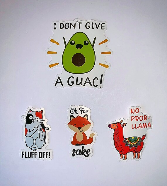 Punny Sticker Pack Individual o 4 Sticker Pack Laptop Tablet | Etsy