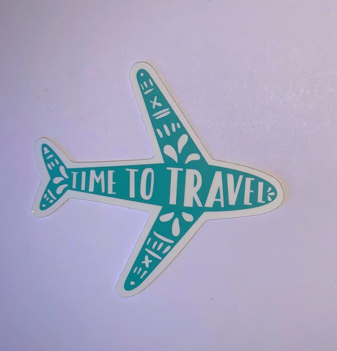 Time to Travel Plane Sticker Individual Sticker Laptop Tablet ...