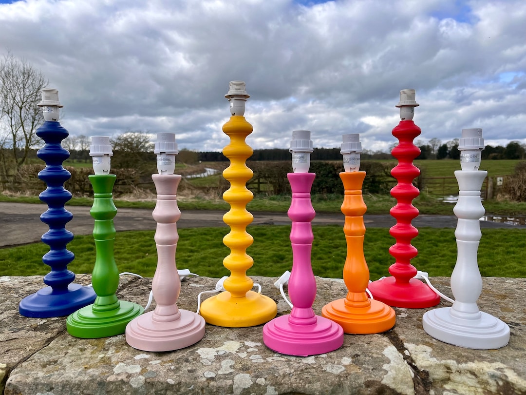 Brightly Coloured Table Lamp Bases - Etsy UK