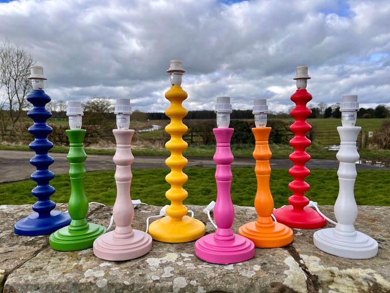Brightly Coloured Table Lamp Bases - Etsy UK