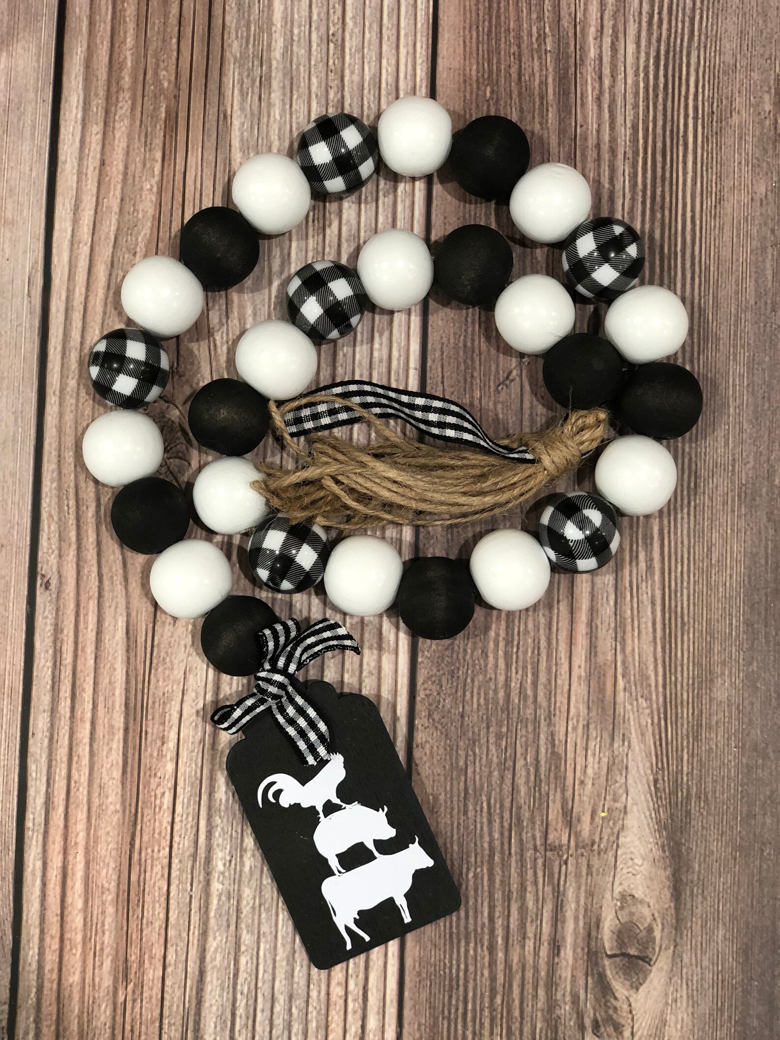 Farmhouse Buffalo Plaid Cow Pig Rooster Farm Animal Tier - Etsy