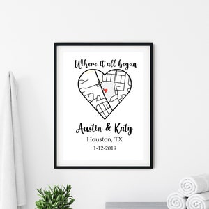 Personalized Where We Met Gift | First Date Map | Where We Met Map ...