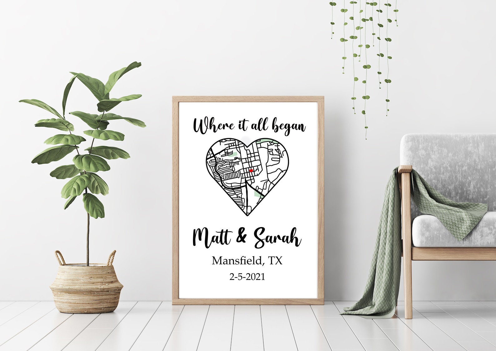 Personalized Where We Met Gift | First Date Map | Where We Met Map ...