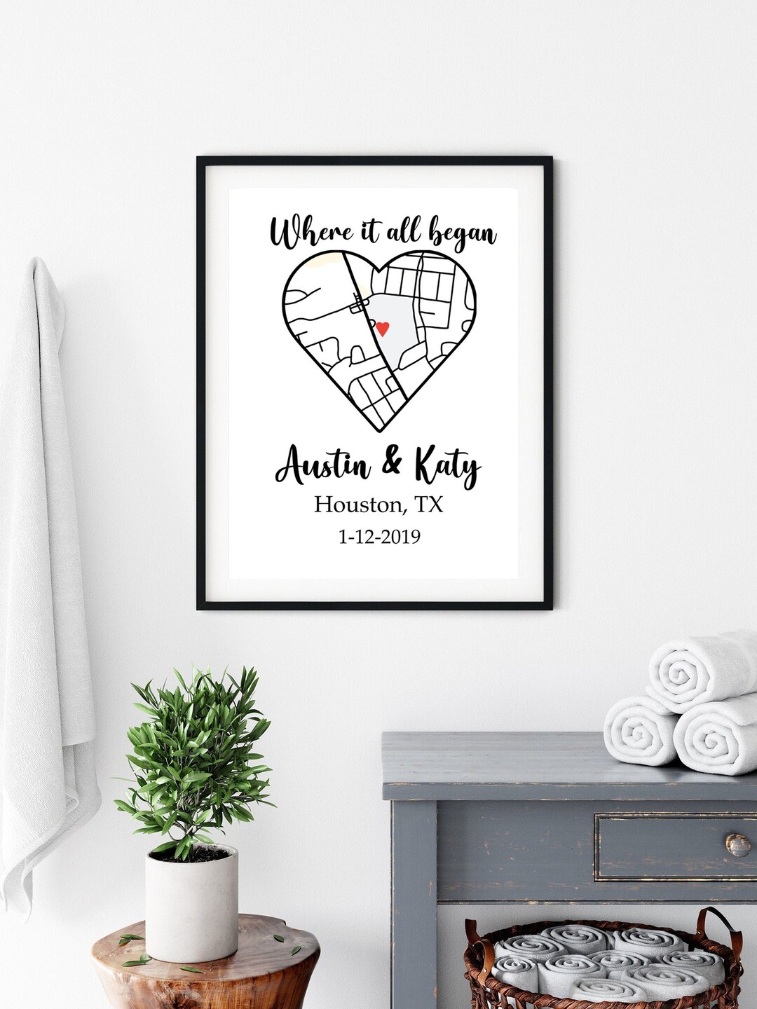 Personalized Where We Met Gift | First Date Map | Where We Met Map ...