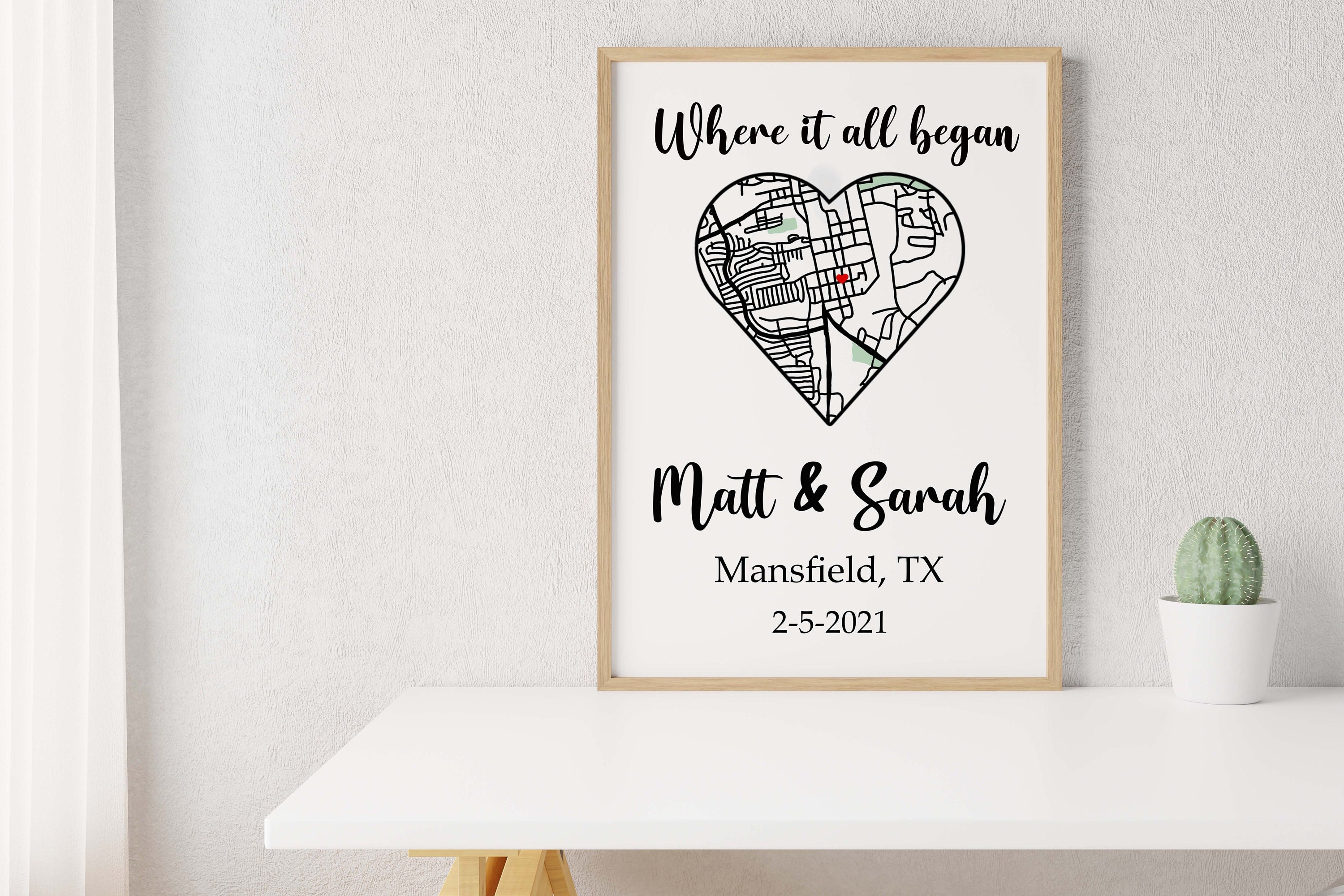Personalized Where We Met Gift | First Date Map | Where We Met Map ...