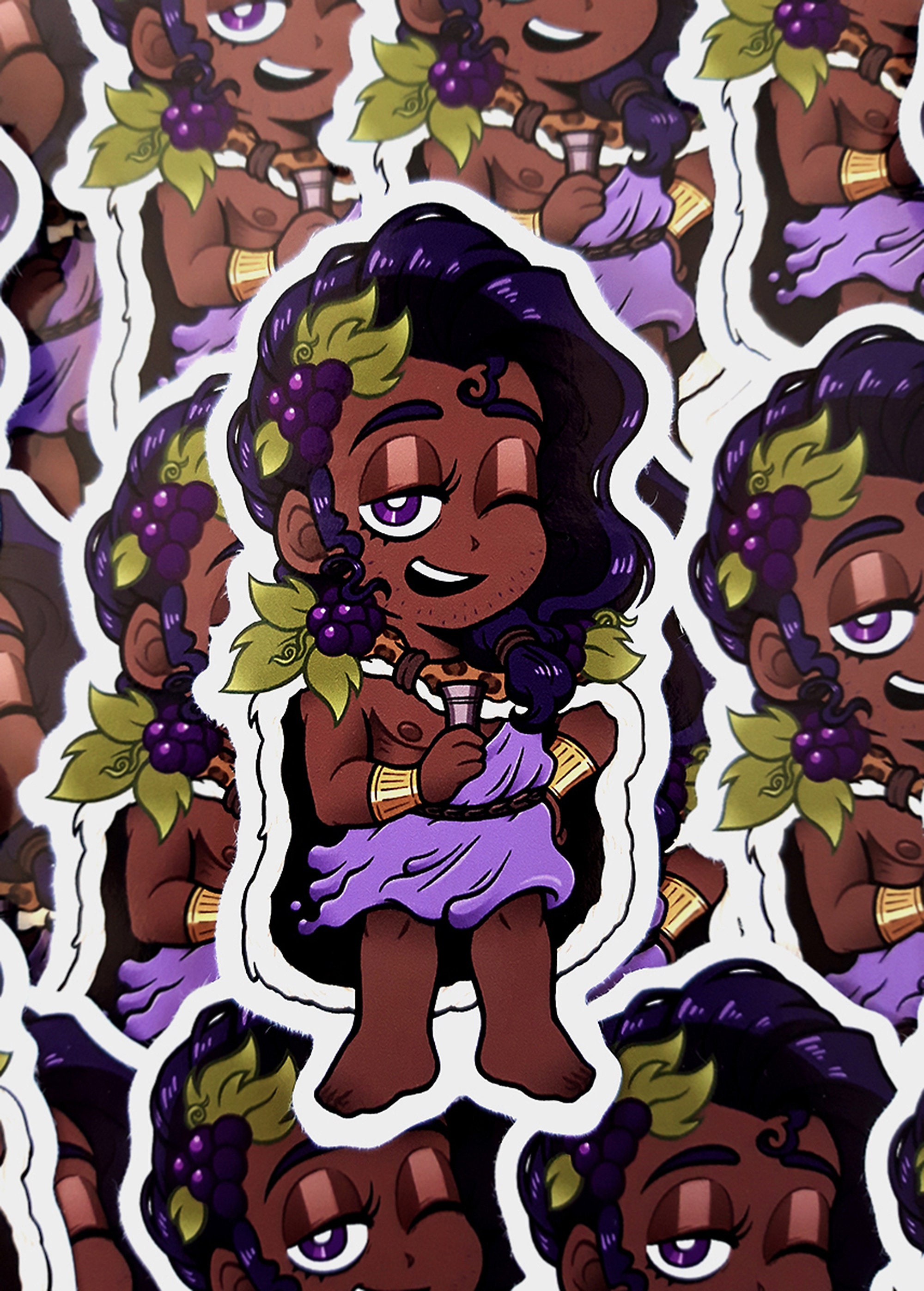 Linda pegatina de Chibi Dioniso Hades, Juegos Supergigantes - Etsy España