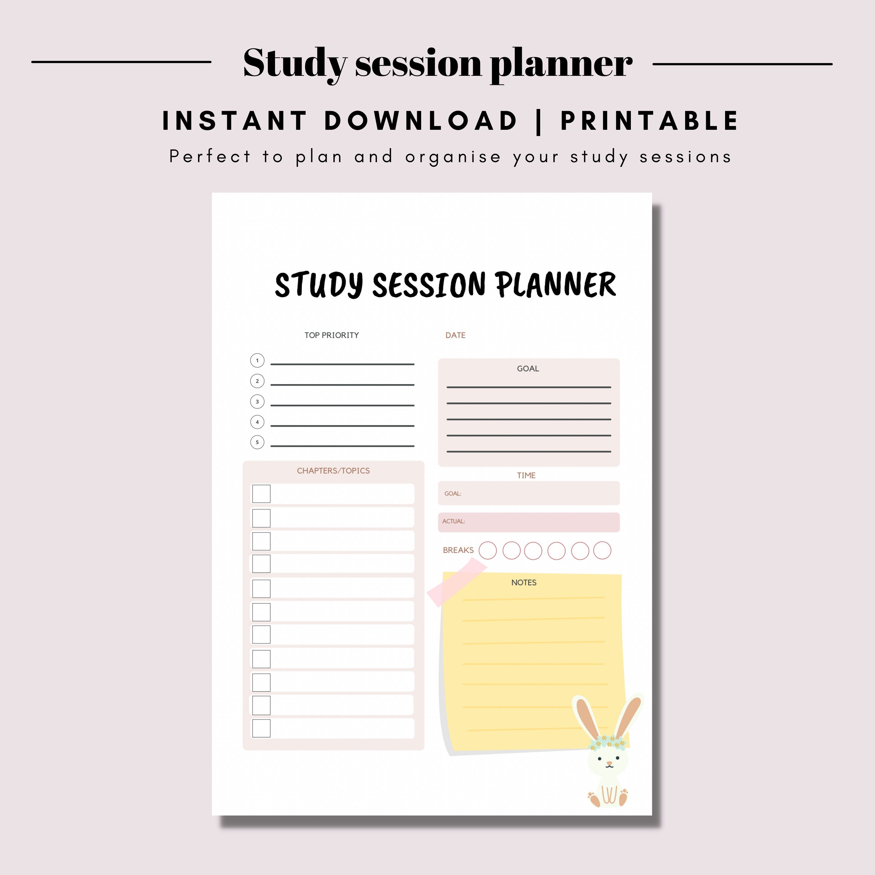 Cute Study Planner, Bujo Printable, Academic Planner, Back to School ...