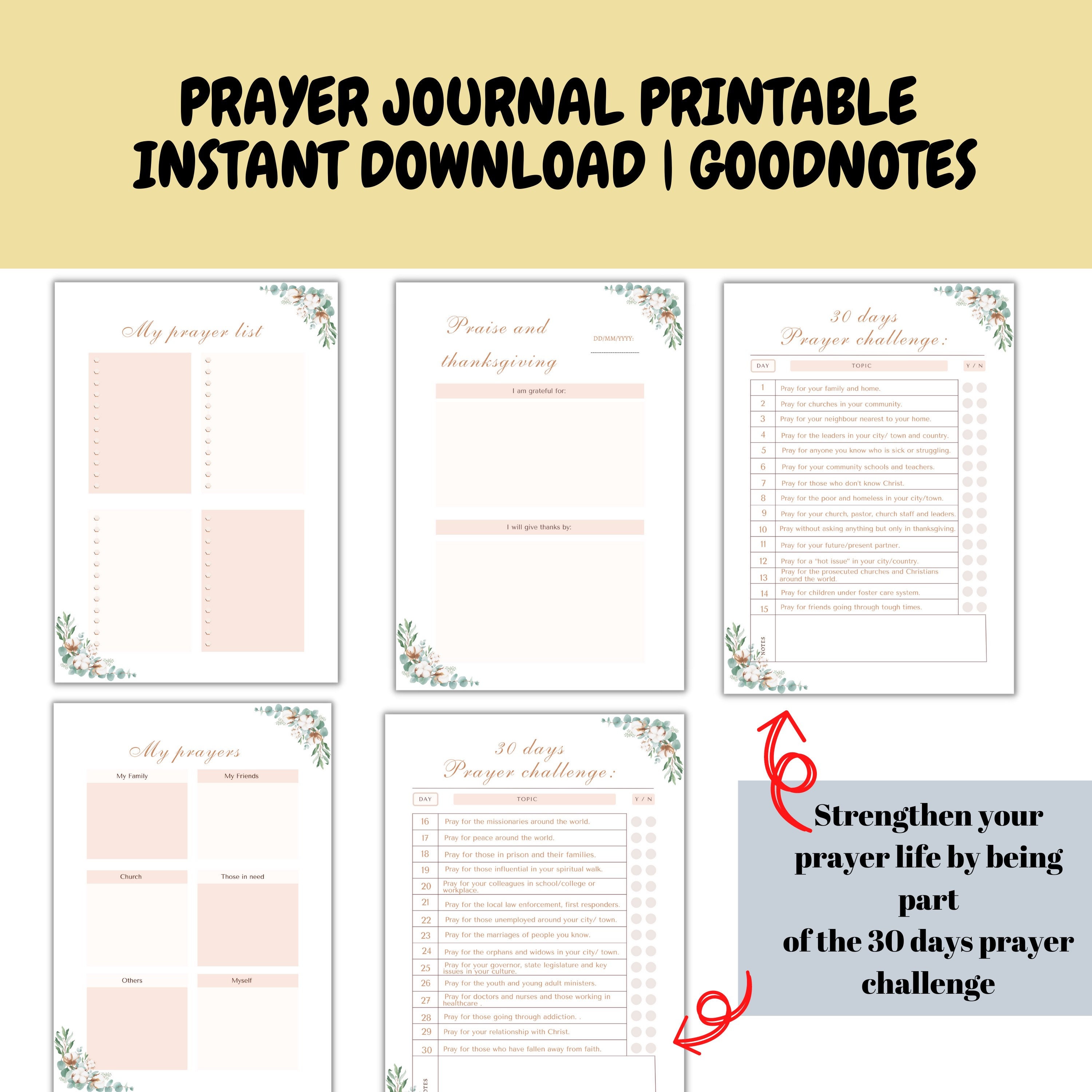 Bible Study Journal, Printable Prayer Journal, Journal Prompts, Bujo ...