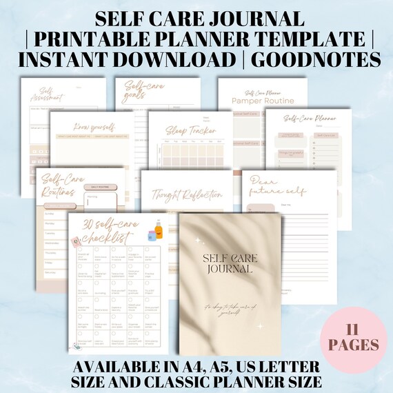 Self Care Journal Printable Self Care Planner Self Care Kit - Etsy
