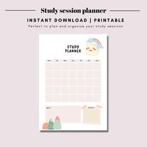 Cute Study Planner, Bujo Printable, Academic Planner, Back to School ...