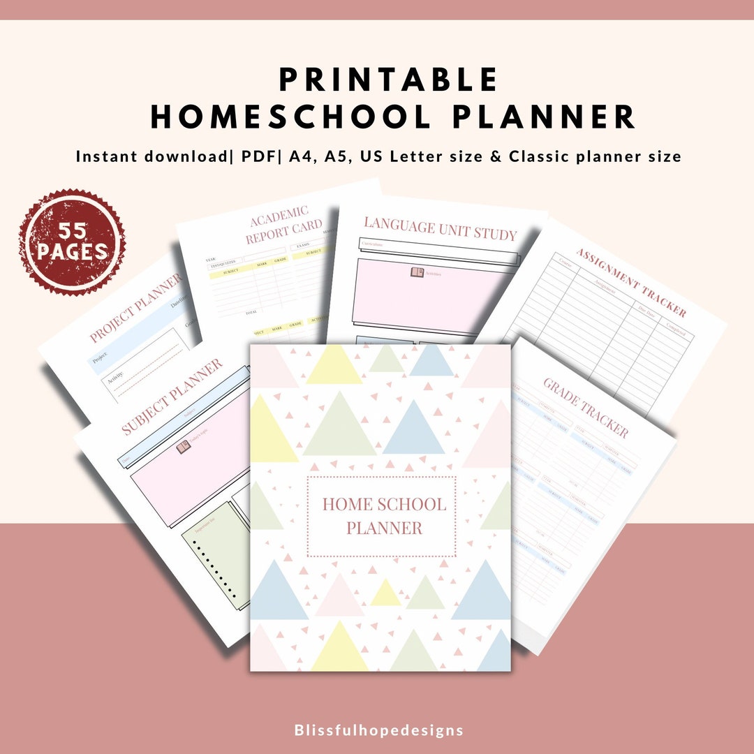 Homeschool Planner Printable, Lesson Planner, Homeschool Schedule ...