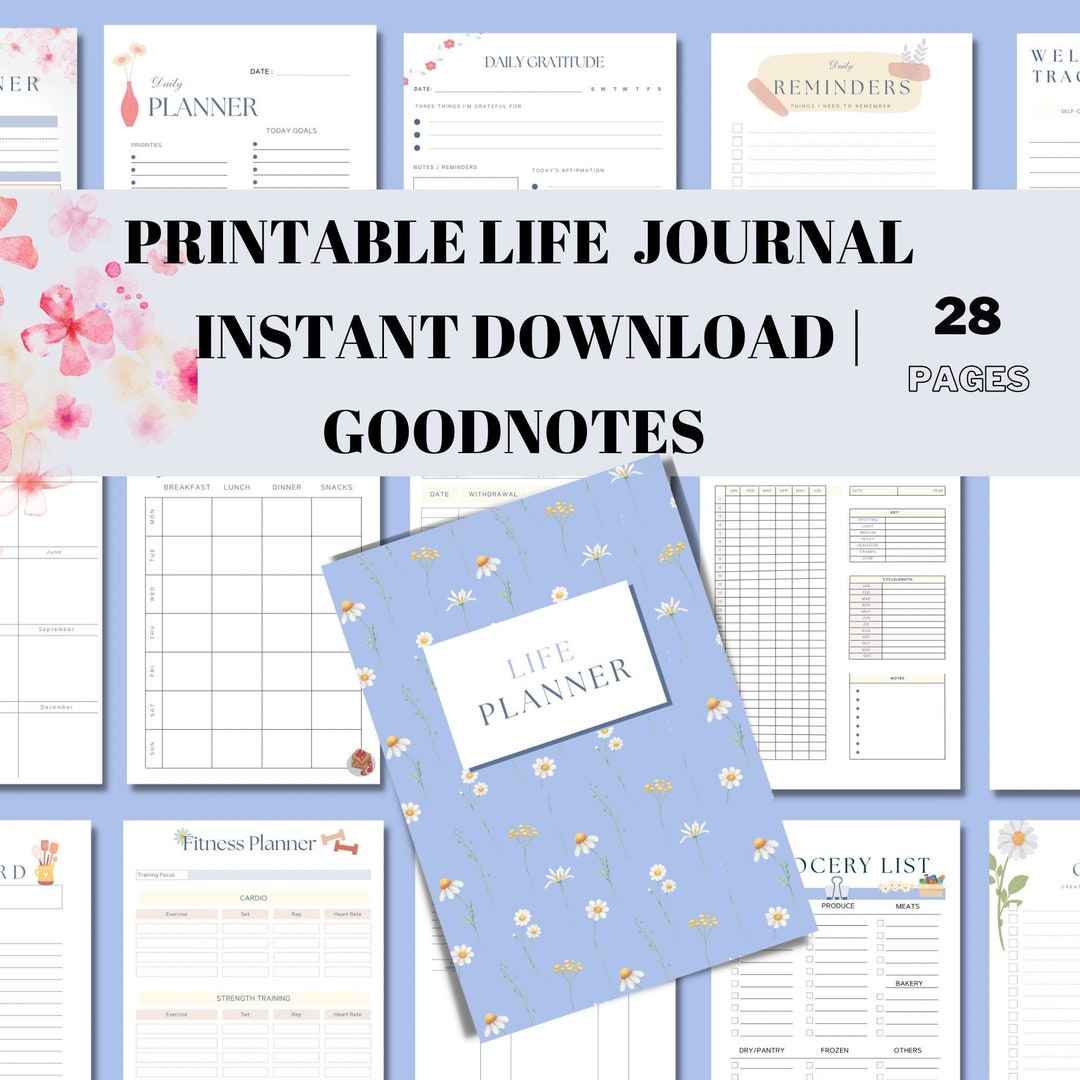 Undated Life Planner Printable, Productivity Planner, Bujo Printables ...