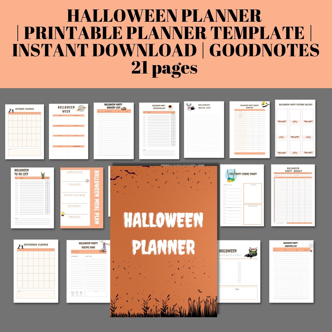 Halloween Printable Planner, Halloween Activities Planner, Halloween ...