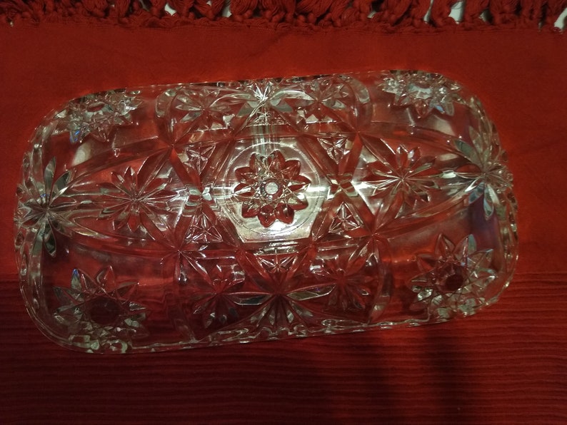 Anchor Hocking Crystal Relish Tray Dish Server With Three Compartments ...