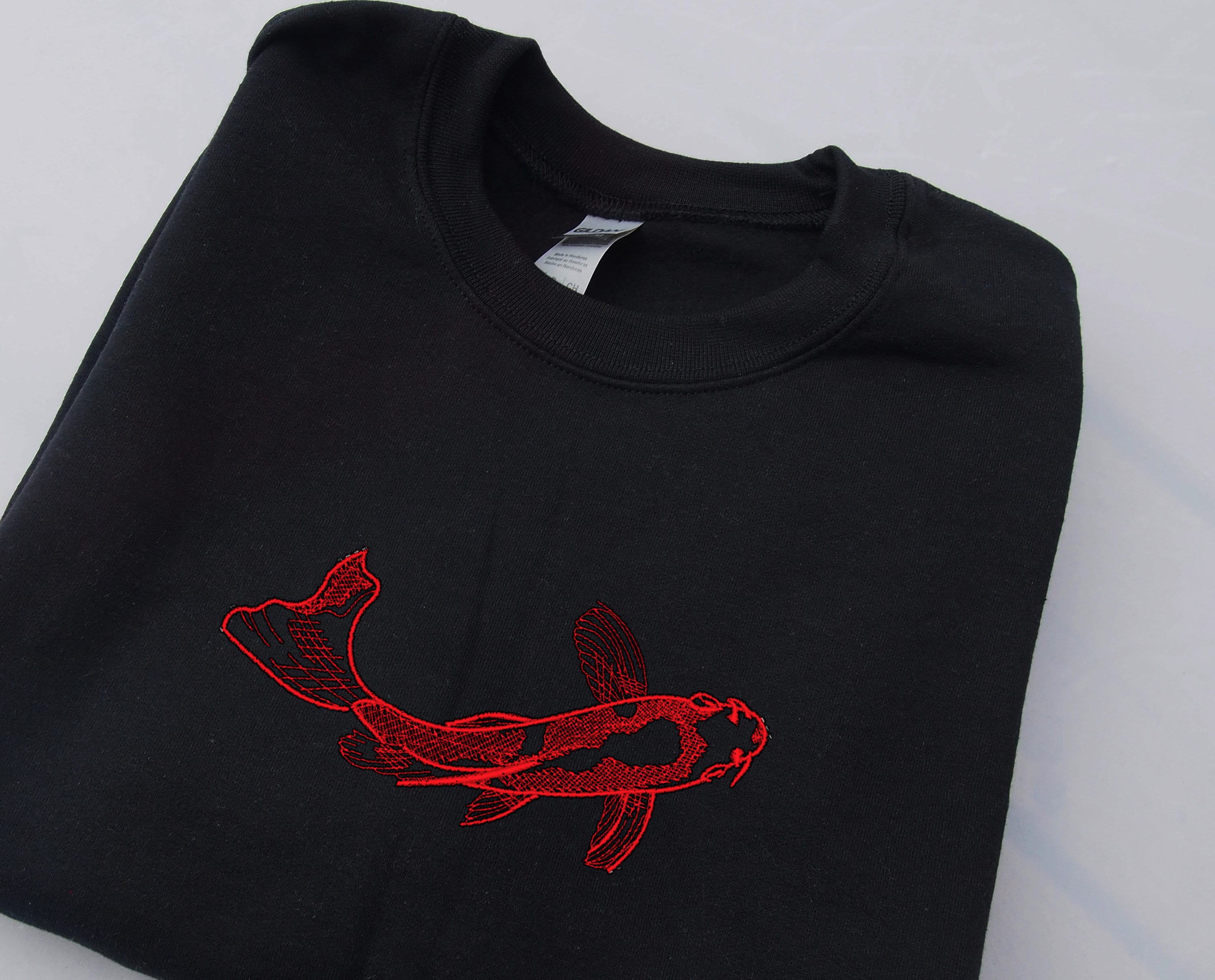 Koi Fish embroidered sweater animal sweater japan inspired | Etsy