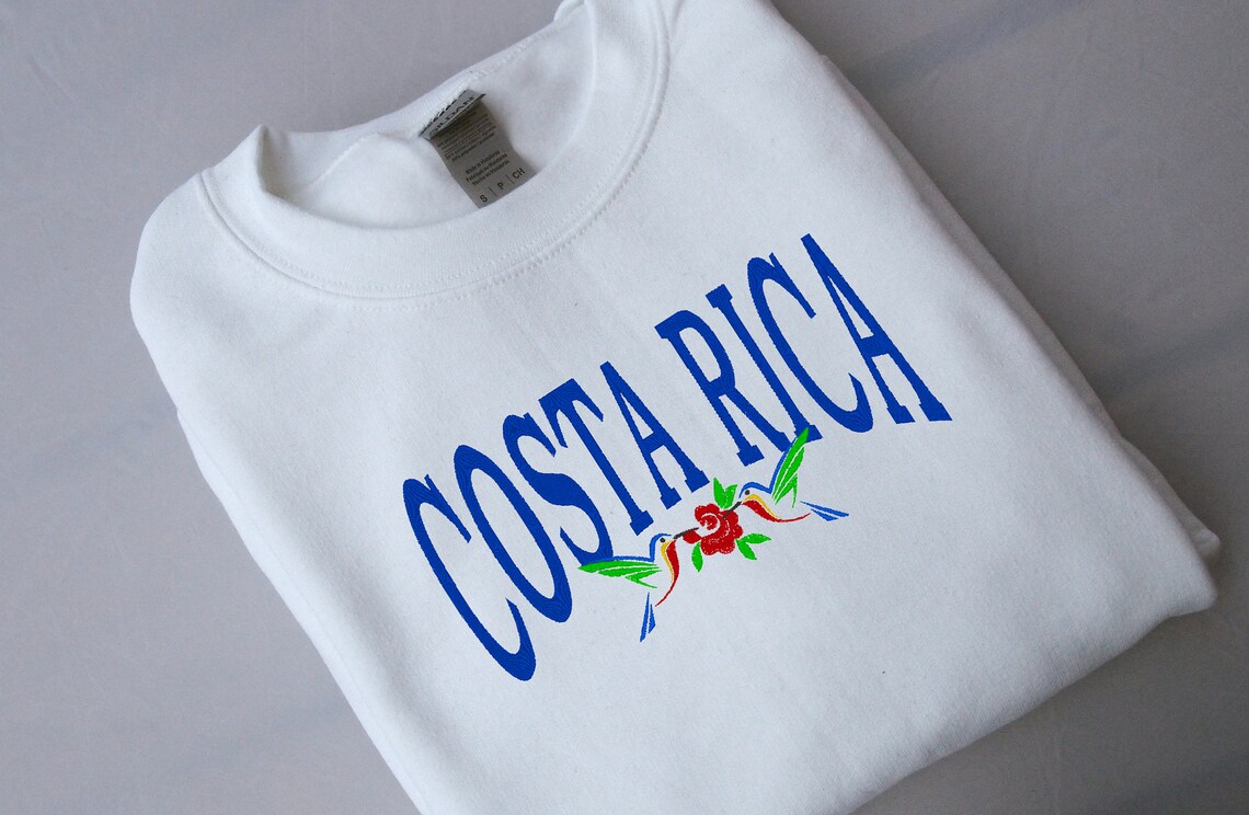 COSTA RICA Embroidered Crewneck Travel Sweater Humming-bird - Etsy