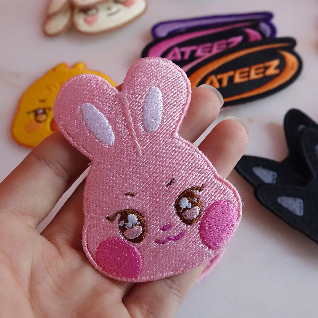 Aniteez Patch - Seonghwa - Pink Rabbit IRON ON Patch, K-pop Group Ateez ...