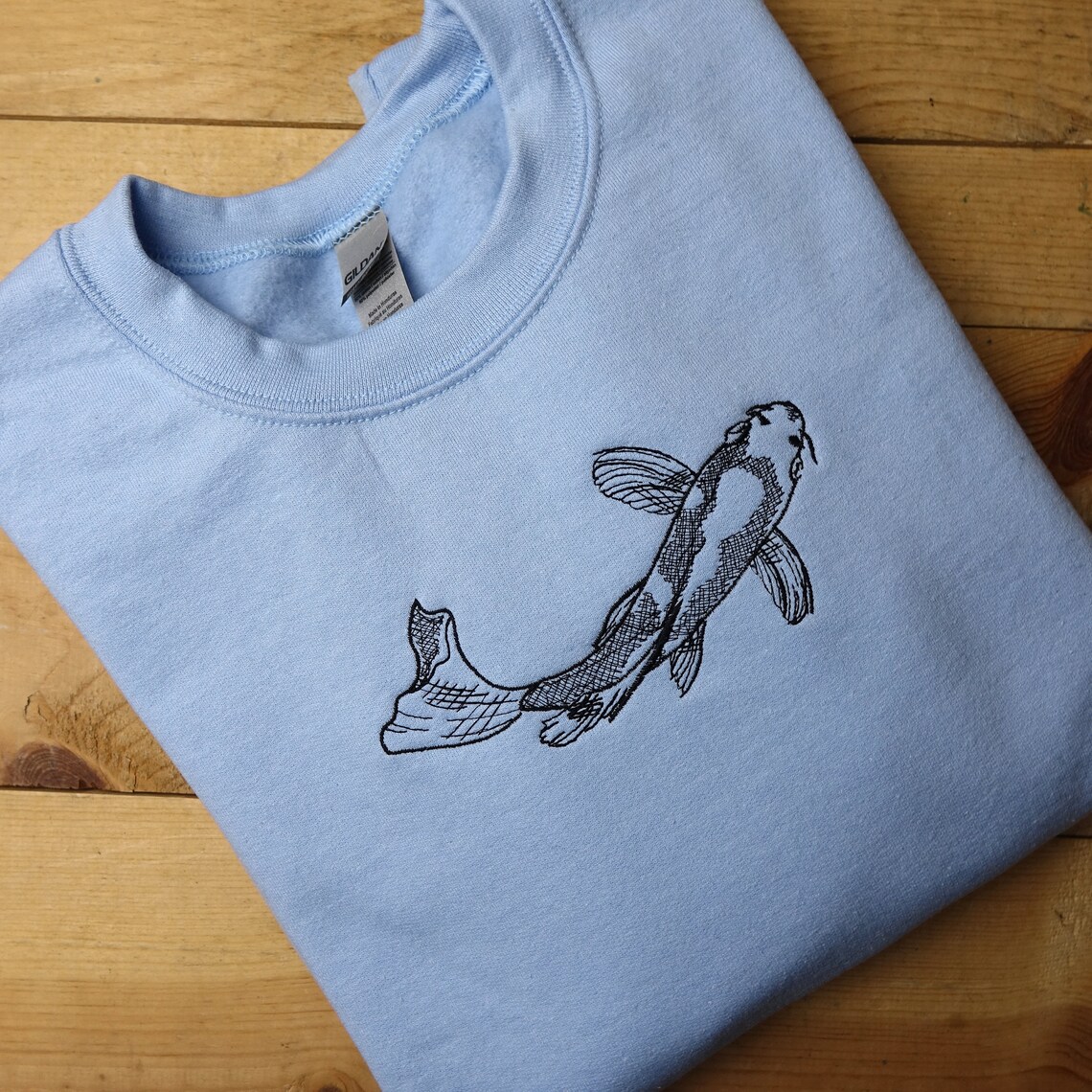 Koi Fish Embroidered Sweater Animal Sweater Japan Inspired - Etsy