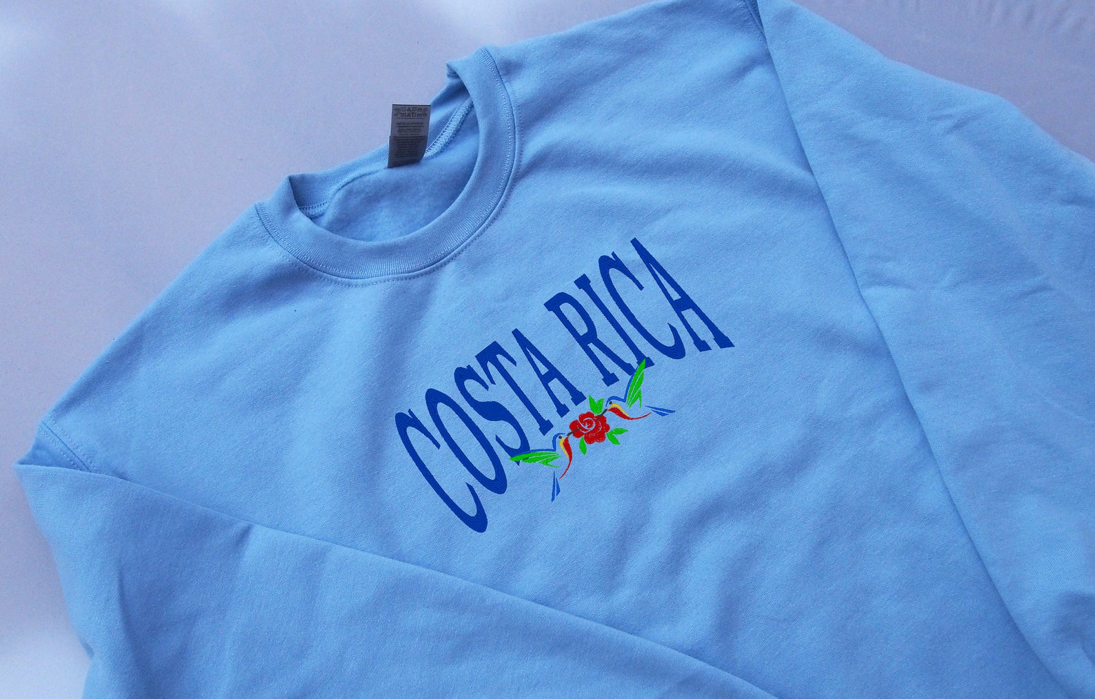 COSTA RICA Embroidered Crewneck Travel Sweater Humming-bird - Etsy
