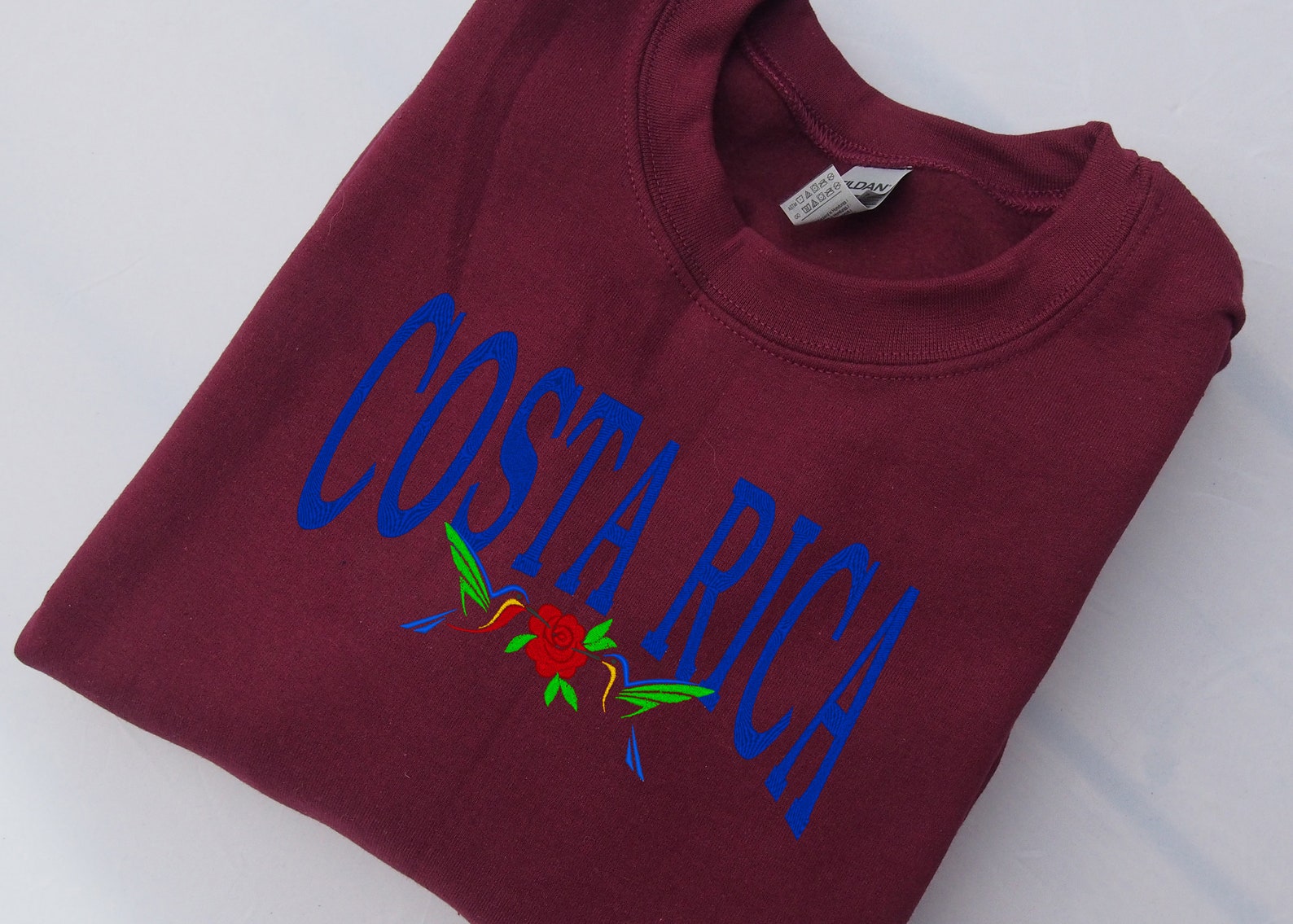COSTA RICA Embroidered Crewneck Travel Sweater Humming-bird - Etsy