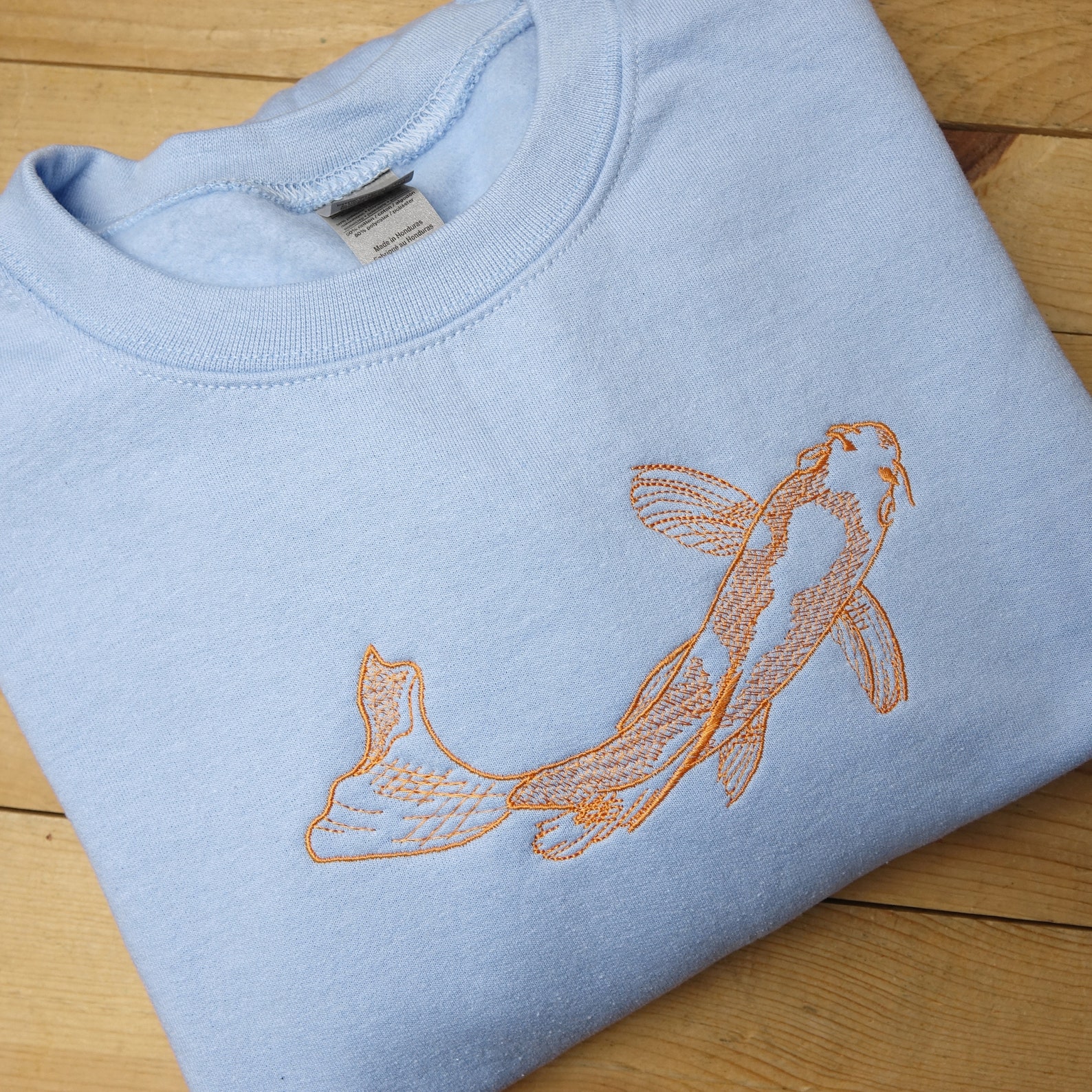 Koi Fish Embroidered Sweater Animal Sweater Japan Inspired - Etsy