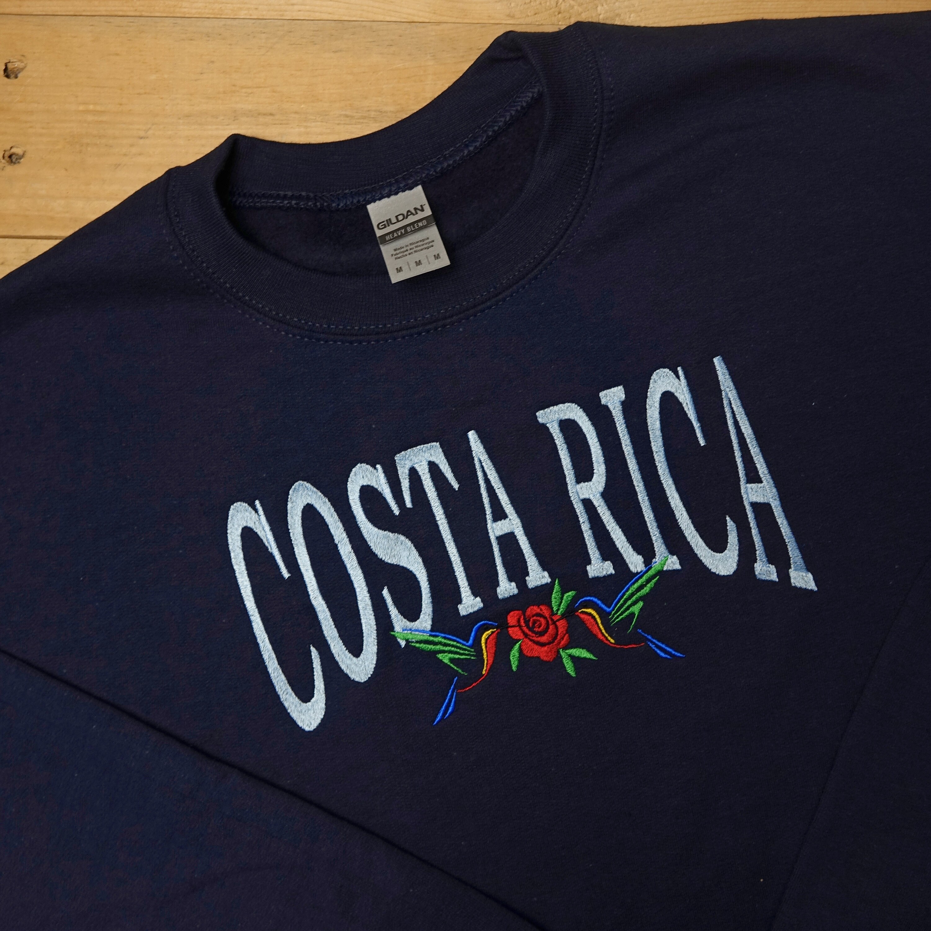 COSTA RICA Embroidered Crewneck Travel Sweater Humming-bird - Etsy
