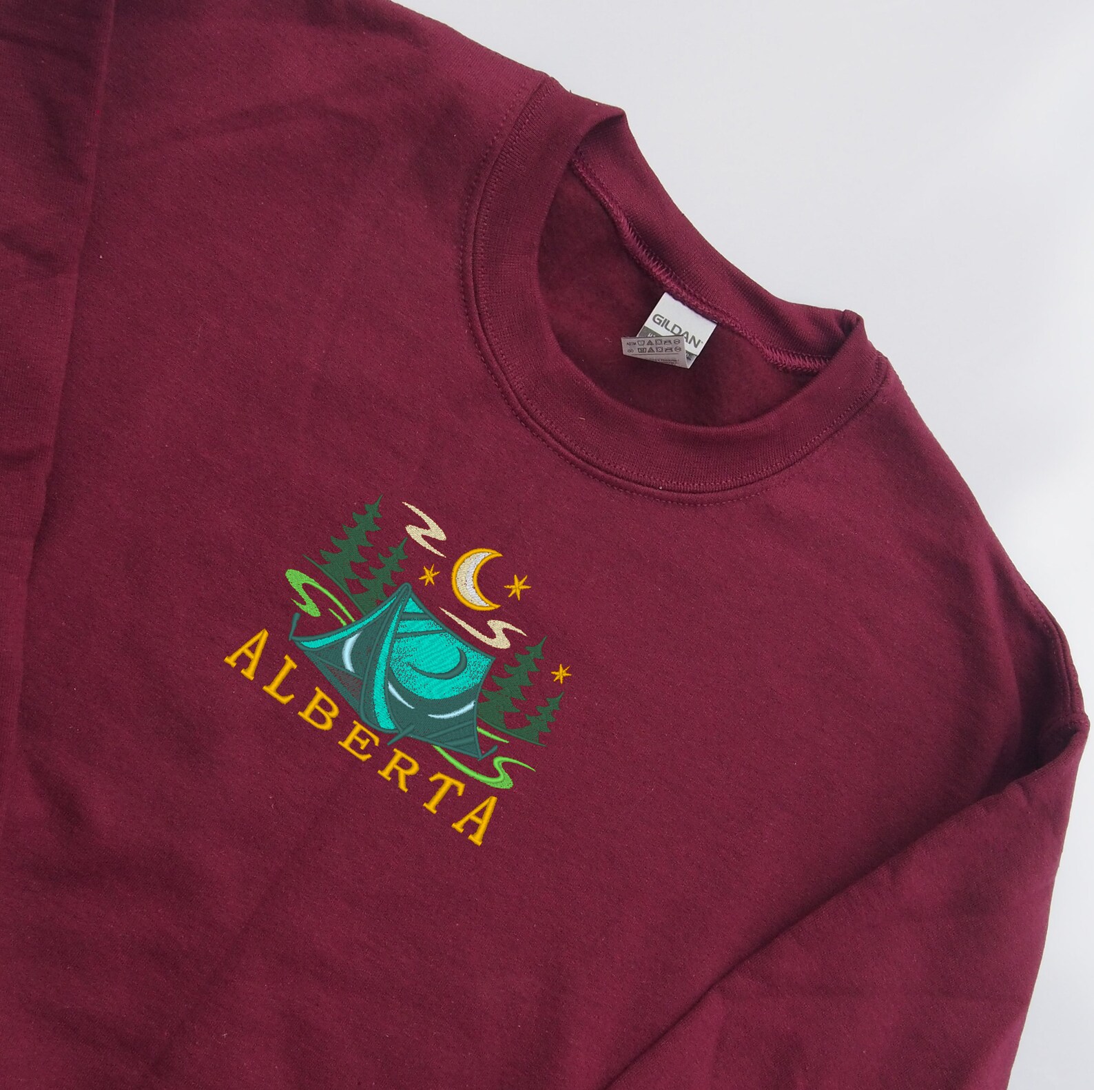 ALBERTA Adventure Sweater Camping Embroidered Crewneck - Etsy