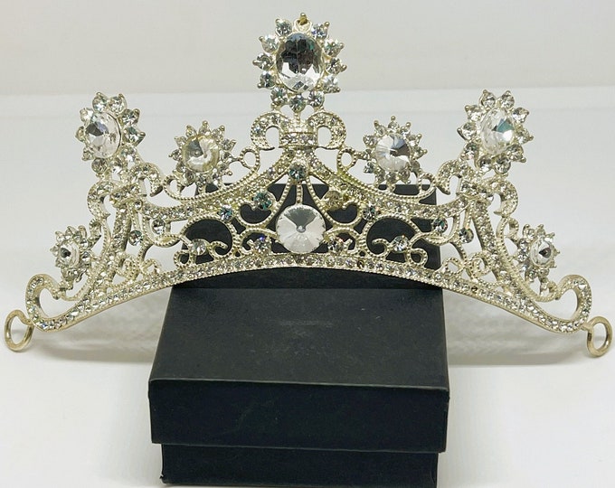 Vintage Rhinestone Crown Princess Crown, Rhinestone Tiara for Jewelry ...
