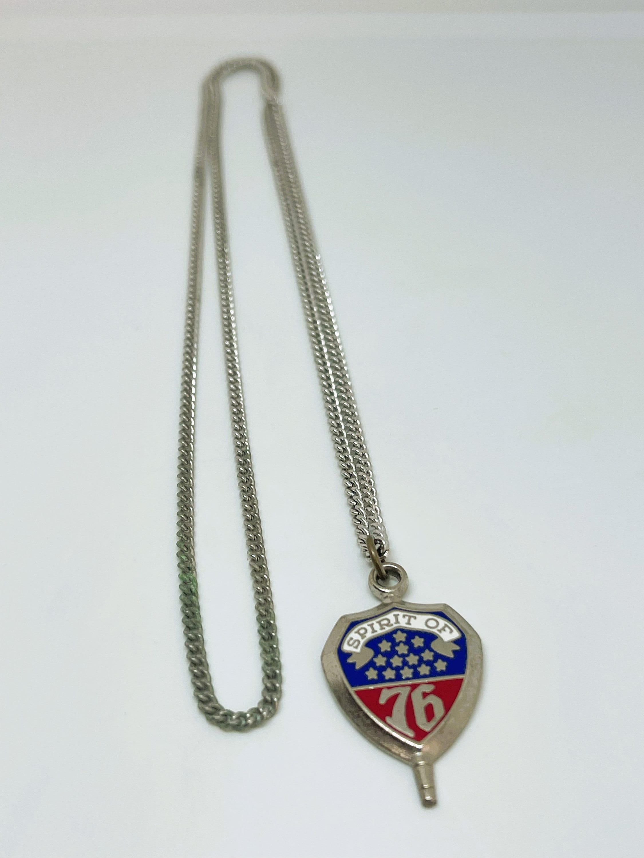 Vintage Spirit of 76 Bicentennial Long Chain Necklace, Patriotic ...