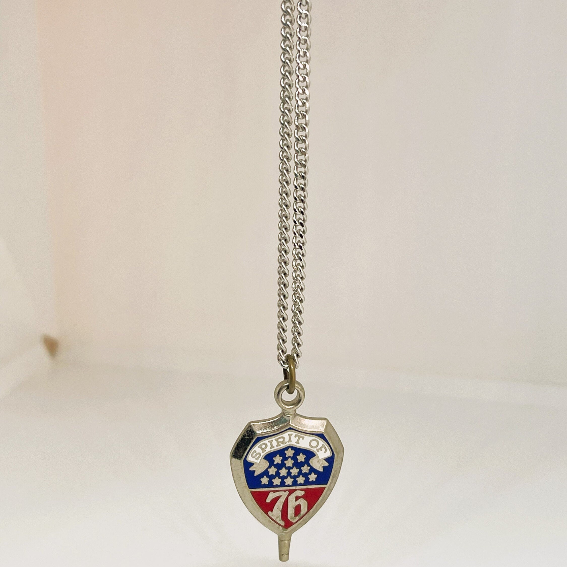 Vintage Spirit of 76 Bicentennial Long Chain Necklace, Patriotic ...
