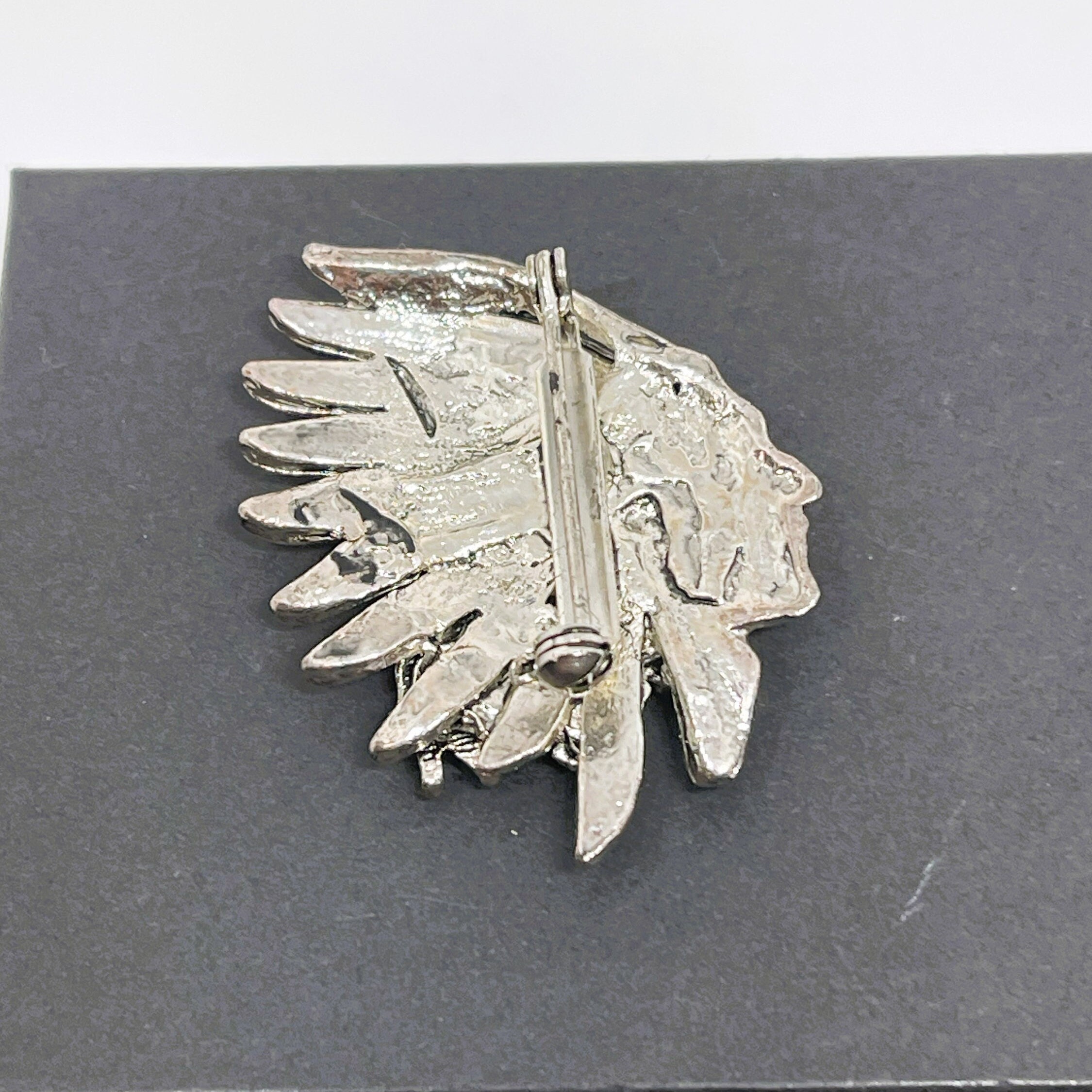 Vintage 1940's Native American Pin Buffalo, Native Chief Head Brooch ...