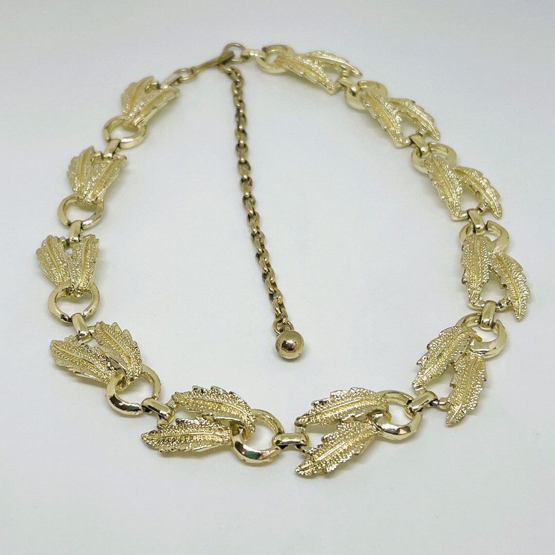 Vintage Gold Leaves Neck Collar Necklace, Choker Necklace With Delicate ...