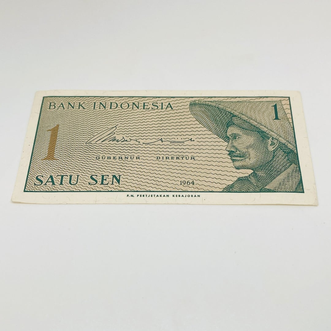 Vintage Paper Money 1 Satu Sen Bank Indonesia Year 1964, Vintage Money ...
