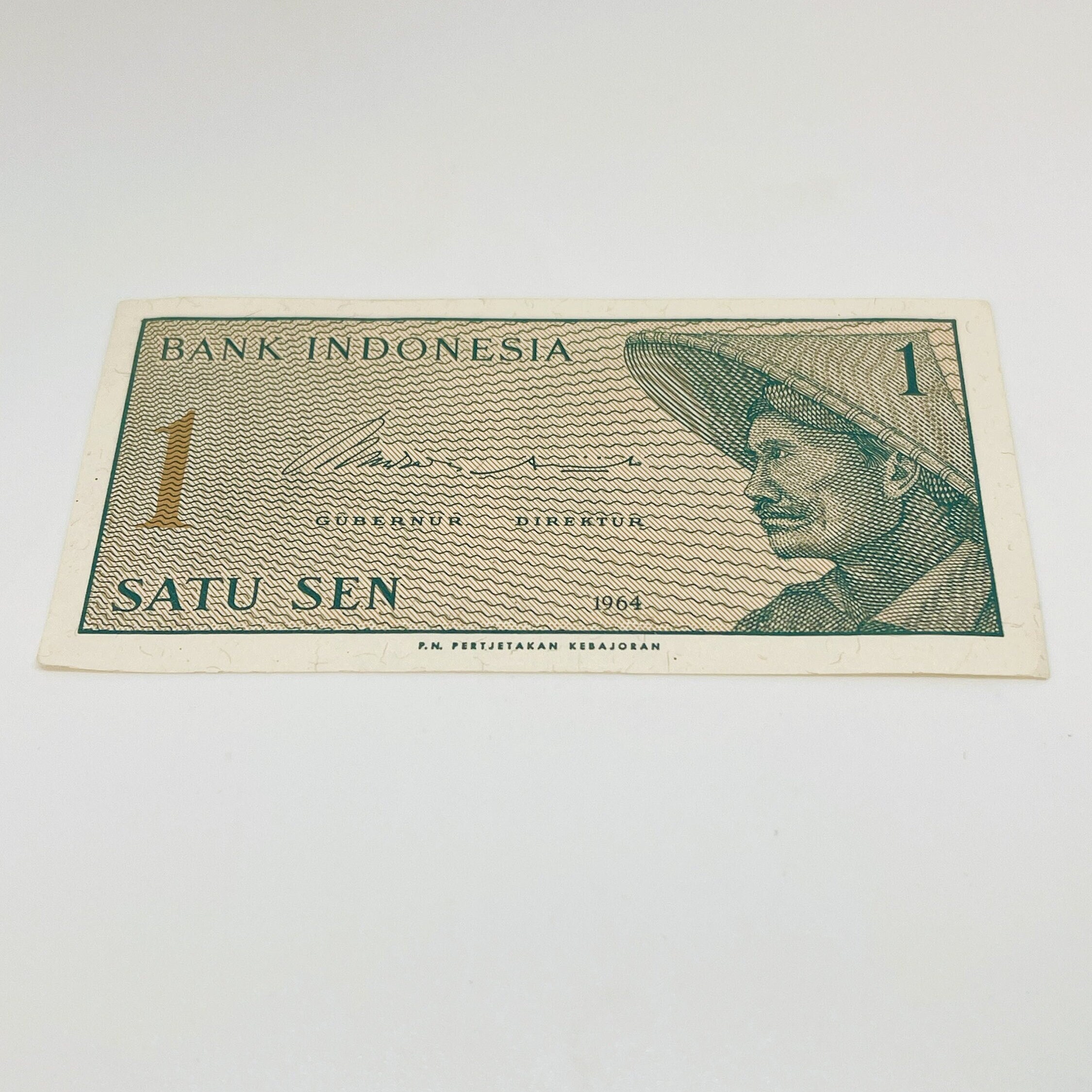 Vintage Paper Money 1 Satu Sen Bank Indonesia Year 1964, Vintage Money Collection 1964 Indonesia ...