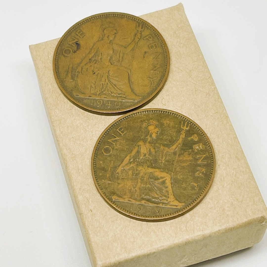Vintage Coins Lot, 1939 One Penny George VI Great Brittan for ...