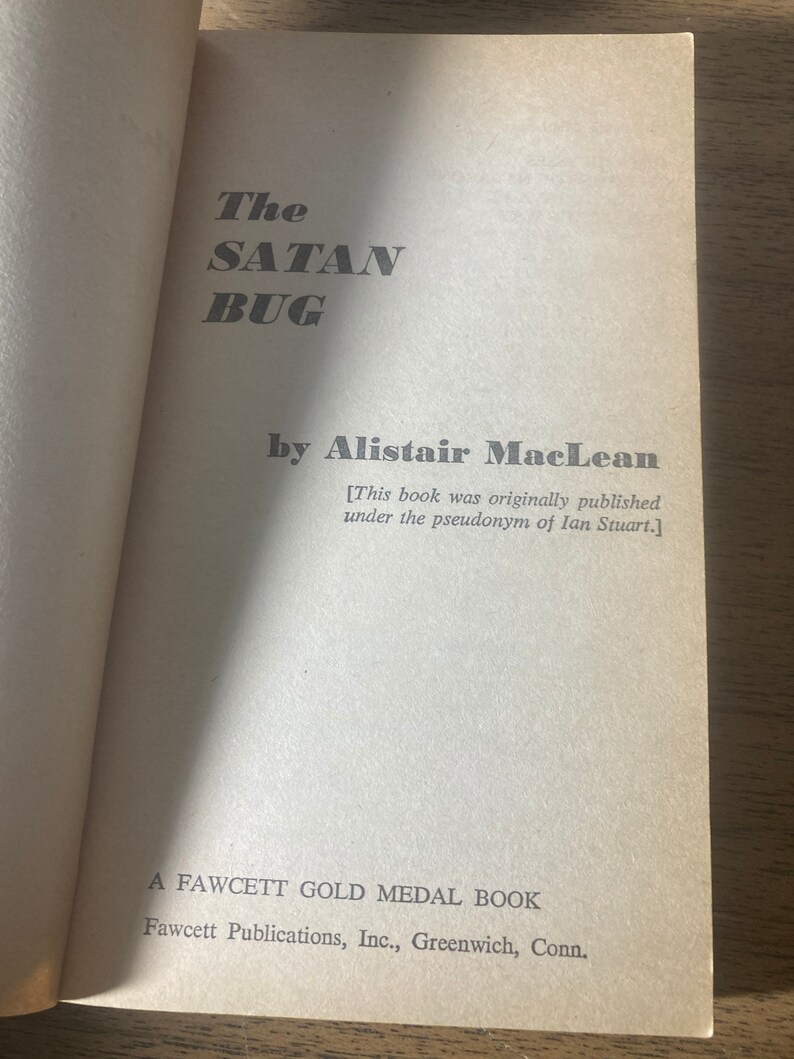 The Satan Bug Alistair Maclean Fawcett Gold Medal Book - Etsy