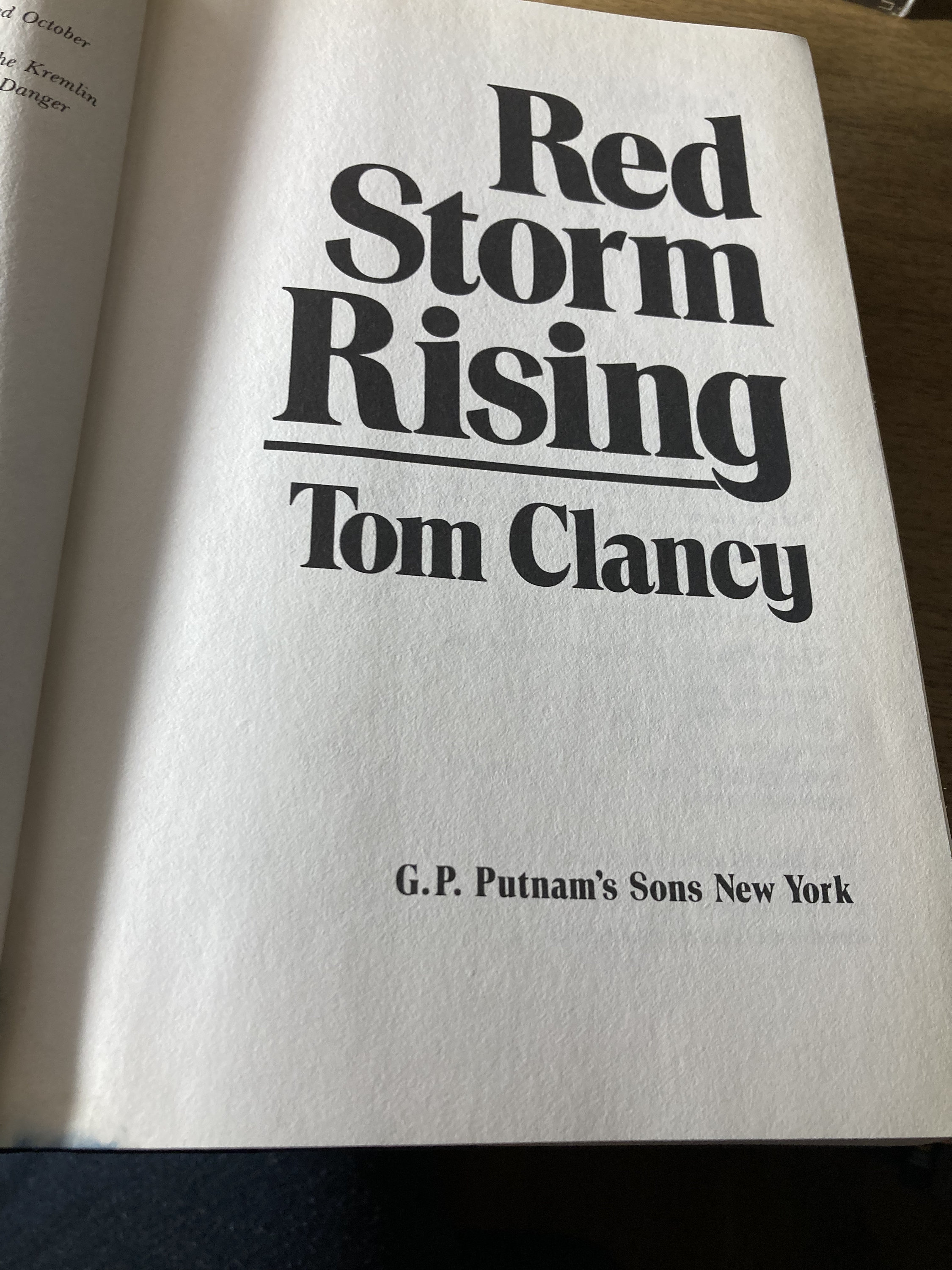 Red Storm Rising Tom Clancy Putnam Ny, New York 200 Madison Ave 1986 ...
