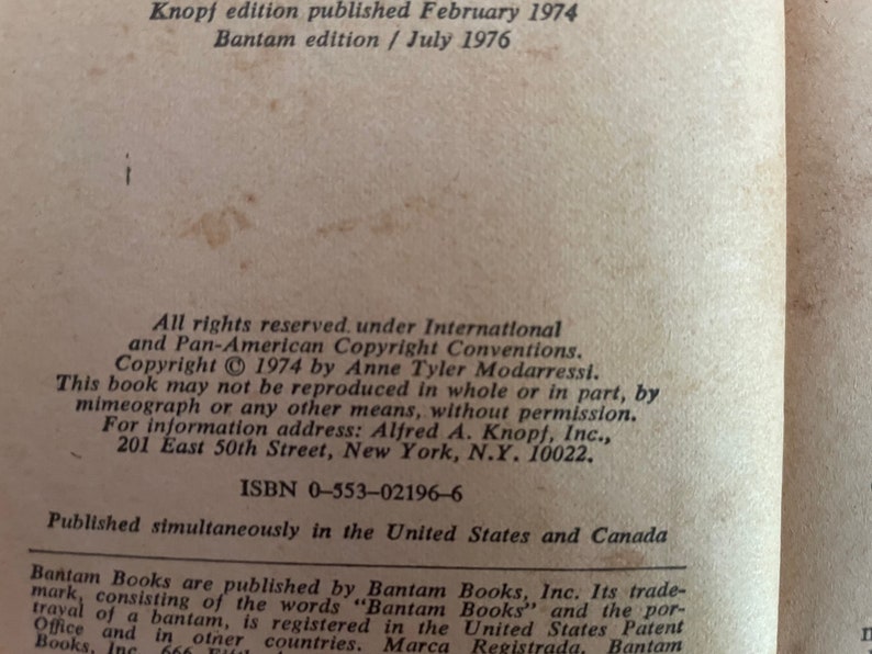 Celestial Navigation Anne Tyler 1976 First Bantam Edition US CANADA Paperback - Etsy